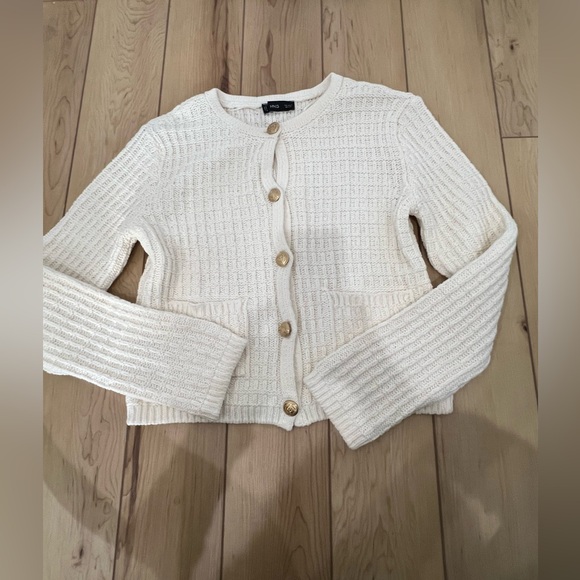 Mango | Sweaters | Mango Cream Knit Cardigan | Poshmark